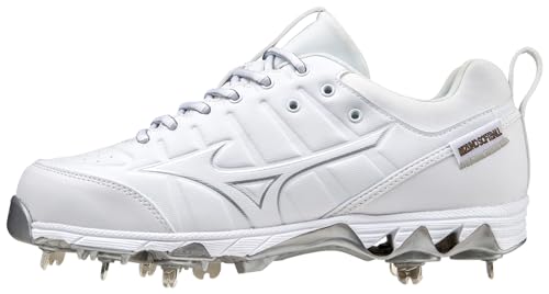 Mizuno womens 9-spike 9 Spike Swift 7 Low Metal Softball Cleat, White, 8.5 US