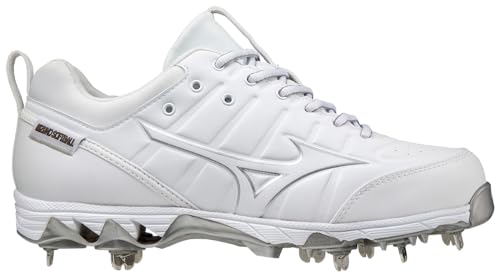 Mizuno womens 9-spike 9 Spike Swift 7 Low Metal Softball Cleat, White, 8.5 US