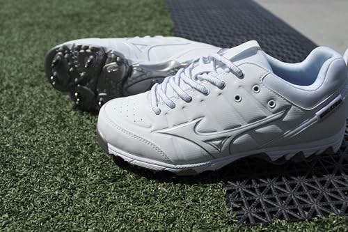 Mizuno womens 9-spike 9 Spike Swift 7 Low Metal Softball Cleat, White, 8.5 US