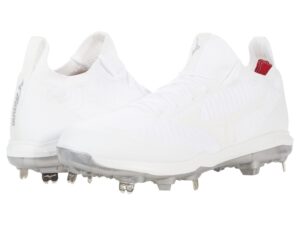 mizuno womens mizuno dominant knit women's metal softball cleat, white, 8 us