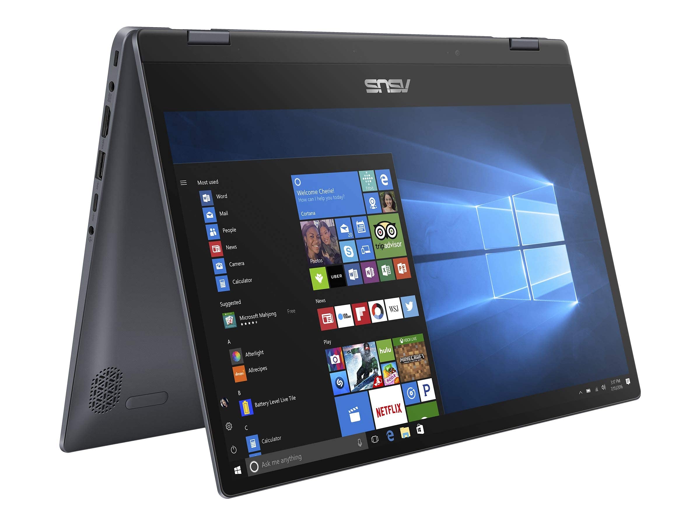 ASUS VivoBook Flip 14 2 in 1 14-inch FHD Touchscreen Laptop - 8th Gen Intel core i3-8145U - 4GB RAM - 128GB SSD - Fingerprint - Backlit - USB-C - Win10 (Renewed)