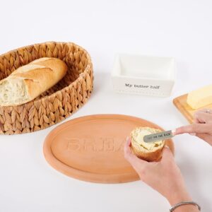 Mud Pie Terracotta Bread Warming Set, Brown, 8 1/2" x 12 1/2"