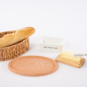 Mud Pie Terracotta Bread Warming Set, Brown, 8 1/2" x 12 1/2"