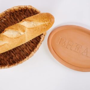 Mud Pie Terracotta Bread Warming Set, Brown, 8 1/2" x 12 1/2"