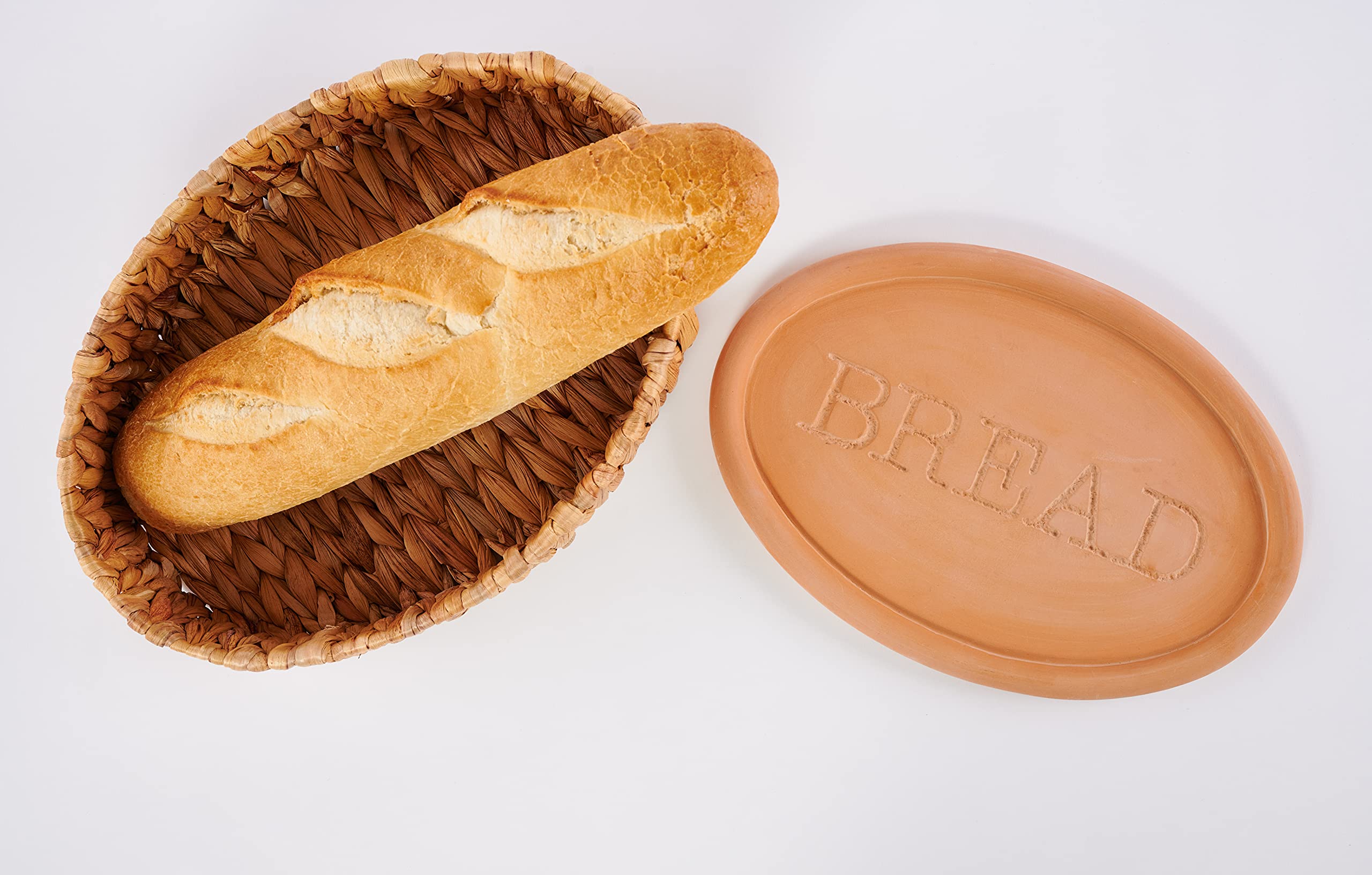 Mud Pie Terracotta Bread Warming Set, Brown, 8 1/2" x 12 1/2"