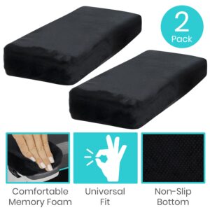 Vive Memory Foam Armrest Pads - Comfortable Office Desk Chair Arm Cushion - Soft And Ergonomic For Forearms, Elbow Pressure Relief - Anti Slip With Removable Cover For Gaming, Home - Comfy Long Pillow