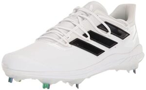 adidas men's adizero afterburner 8 baseball shoe, white/core black/white, 9.5