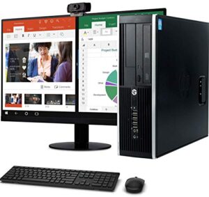 hp sff computer desktop pc, intel core i5 processor, 8gb ram, 500gb hard drive, wi-fi & bluetooth, 19 fhd led monitor, 1080p webcam, wireless keyboard and mouse, windows 10 pro (renewed)