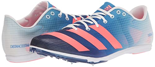 adidas Men's Distancestar Track and Field Shoe, Legacy Indigo/Turbo/Blue Rush, 10