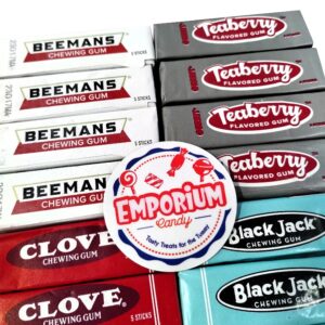 Beemans Black Jack Clove Teaberry Chewing Gum 4 Packs of Each Old Time Assortment Gum