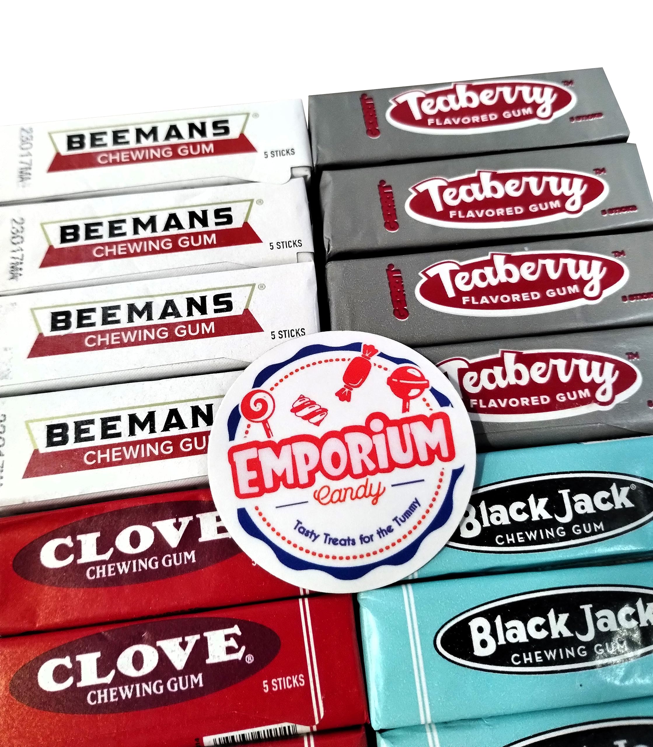 Beemans Black Jack Clove Teaberry Chewing Gum 4 Packs of Each Old Time Assortment Gum