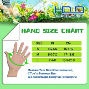 HANDLANDY Gardening Gloves for Women Flexible & Durable, Breathable Utility Work Gloves Heavy Duty Leather Garden Yard Glove (Small, khaki)