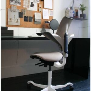 HAG Capisco Puls Adjustable Standing Desk Chair - White Frame - Black Full Cushion