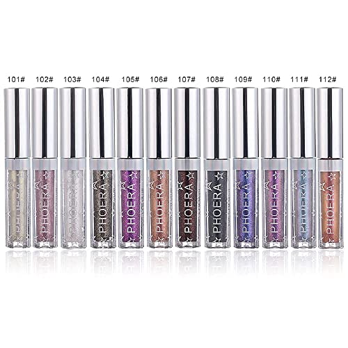 Glitter Eyeshadow，Makeup For Eyes Liquid Shimmer Sparkle Glow Light Colors Pencil Stick Shiny Long Lasting Waterproof Shining Eye Shadow Sets Metallic Pigments Metals Gloss Sparkling Pen Kit (A101)