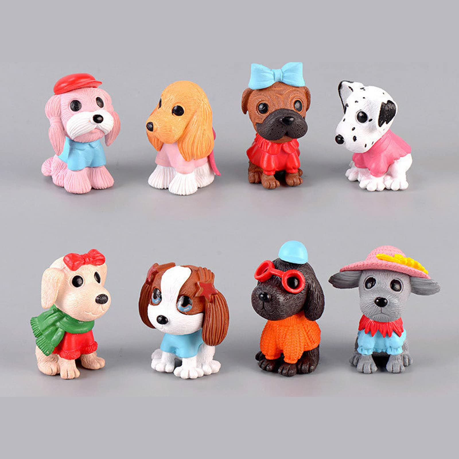 8pcs Dog Cake Topper, Puppy Cake Topper Cupcake Topper, Mini Dog Puppy Figurines Toy, Dog Cake Decorations for Kids Birthday Baby Shower Dog Animal Theme Party Supplies