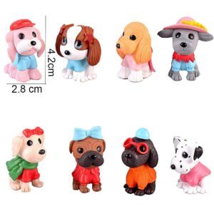 8pcs Dog Cake Topper, Puppy Cake Topper Cupcake Topper, Mini Dog Puppy Figurines Toy, Dog Cake Decorations for Kids Birthday Baby Shower Dog Animal Theme Party Supplies