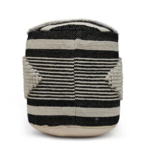 Christopher Knight Home Lucknow Pouf, White + Black, Small