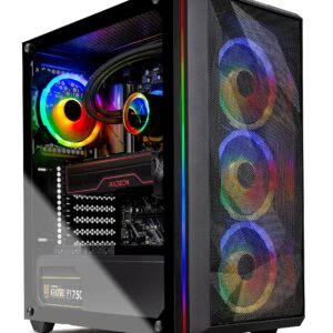 Skytech Chronos Gaming PC Desktop - AMD Ryzen 9 5900X 3.7GHz, 6700XT 12G GDDR6, 16GB DDR4 3200, 1TB NVMe SSD, 240MM AIO, AC WiFi, Windows 10 Home 64-bit, Black