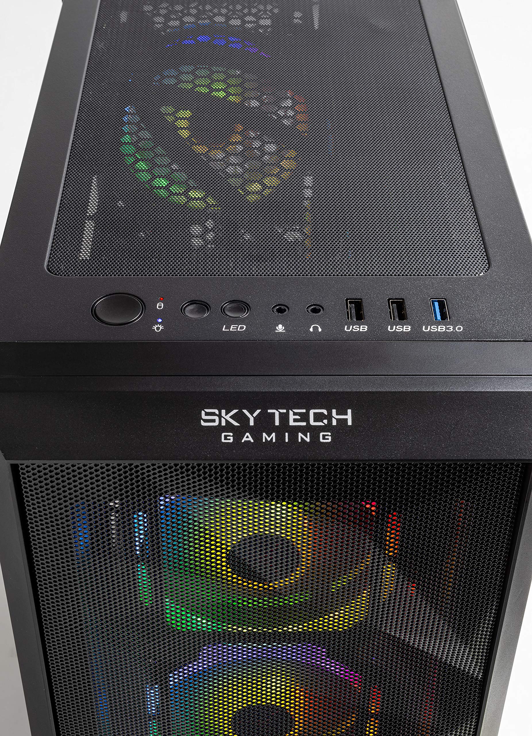 Skytech Chronos Gaming PC Desktop - AMD Ryzen 9 5900X 3.7GHz, 6700XT 12G GDDR6, 16GB DDR4 3200, 1TB NVMe SSD, 240MM AIO, AC WiFi, Windows 10 Home 64-bit, Black