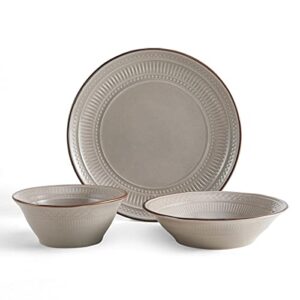 Pfaltzgraff Easton 12 Piece Dinnerware Set, Service For 4, Taupe