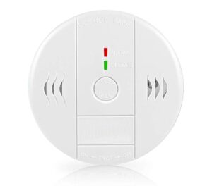 combination smoke and carbon monoxide detector alarm, beeps warning smoke and co alarms for basements travel home office house bedroom living room car, battery operated,comply with ul 217/2034, 1-pack