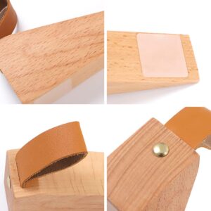 Large Wood Door Stopper, Solid Wooden Non-Slip Door Wedge, Sturdy and Durable Door Stop Wedges, Fit for Door Bottom Seam (0.2" - 2") Large 2 Pack