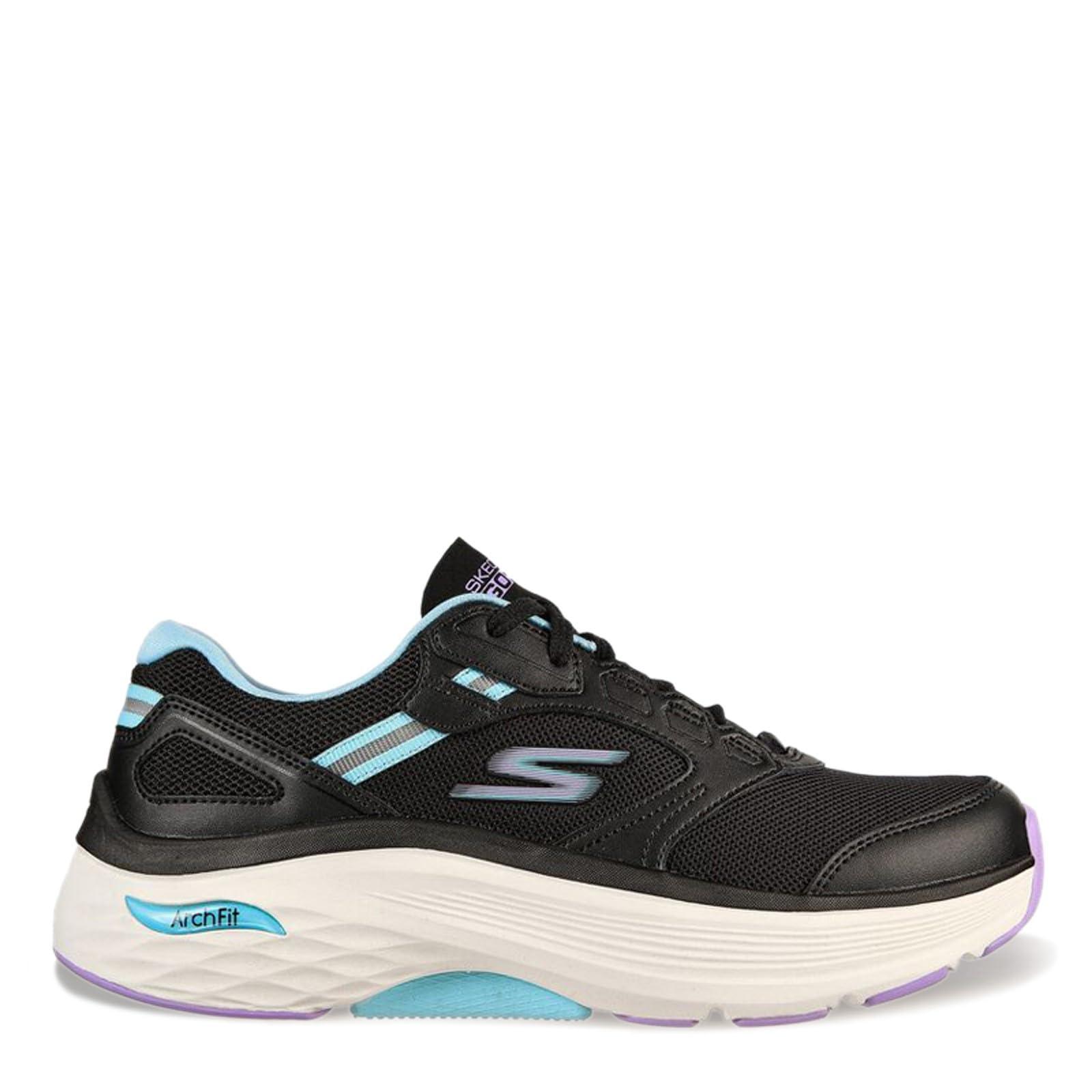 Skechers Max Cushioning Arch Fit - Fast Dash Black/Aqua 7.5 B (M)