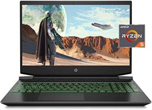 hp pavilion gaming laptop computer, 15.6" fhd ips anti-glare 144hz display, amd ryzen 5 5600h, 8gb ram, 512gb pcie nvme ssd, geforce gtx 1650 4gb, backlit keyboard, wifi 6, bluetooth, win 10 home