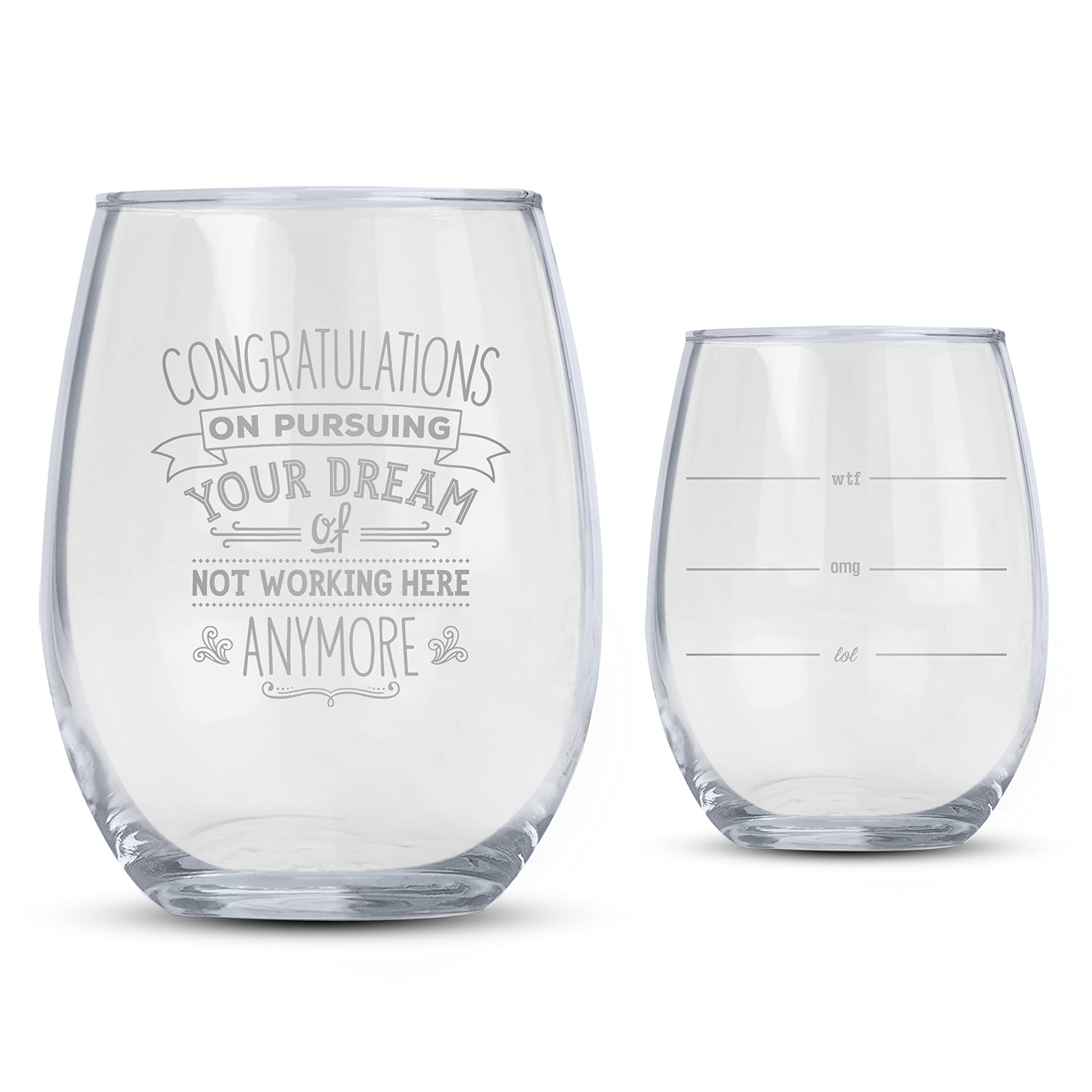 Bad Bananas Coworker Gifts for Women - Congratulations on Pursuing Your Dream Of Not Working Here Anymore - 21 Oz Stemless Wine Glass - Going Away, Farewell, Goodbye Gifts for Coworkers