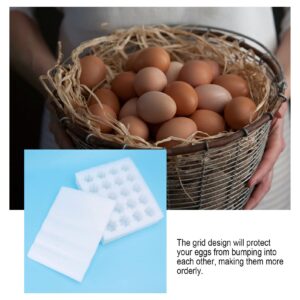 DOITOOL 4pcs Egg Tray Containers with Lids Egg Rack for Refrigerator Foam Eggs Fridge Containers Cardboard Egg Carton Refrigerator Egg Holder Egg Organizer Pearl Cotton Tough White Bracket