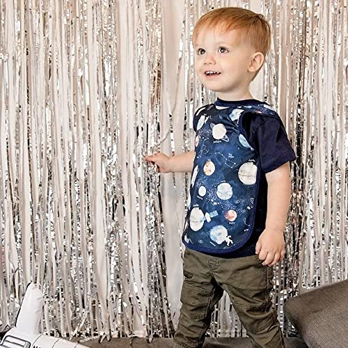 BapronBaby Outer Space Bapron - No Neck Tie Safer Bib for Baby & Toddler - Soft Waterproof Stain Resistant - Machine Washable - Sz Baby/Toddler 6m-3T