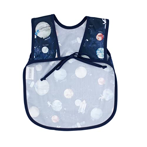 BapronBaby Outer Space Bapron - No Neck Tie Safer Bib for Baby & Toddler - Soft Waterproof Stain Resistant - Machine Washable - Sz Baby/Toddler 6m-3T