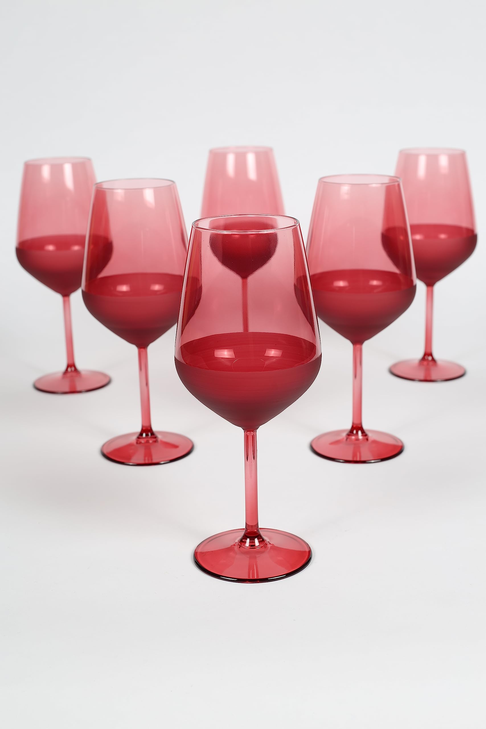 RAKLE – Matte Red Wine Glasses Set of 4– 16.5Oz Glass Set Ideal for Special Events, Themed Parties, Dinner Table, Everyday Use – Modern and Elegant Design - Luxury Wine Glasses