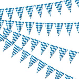 oktoberfest decorations, 131 feet oktoberfest bavarian check flag, oktoberfest bavarian pennant banner flag, oktoberfest decorations octoberfest party supplies-4pcs