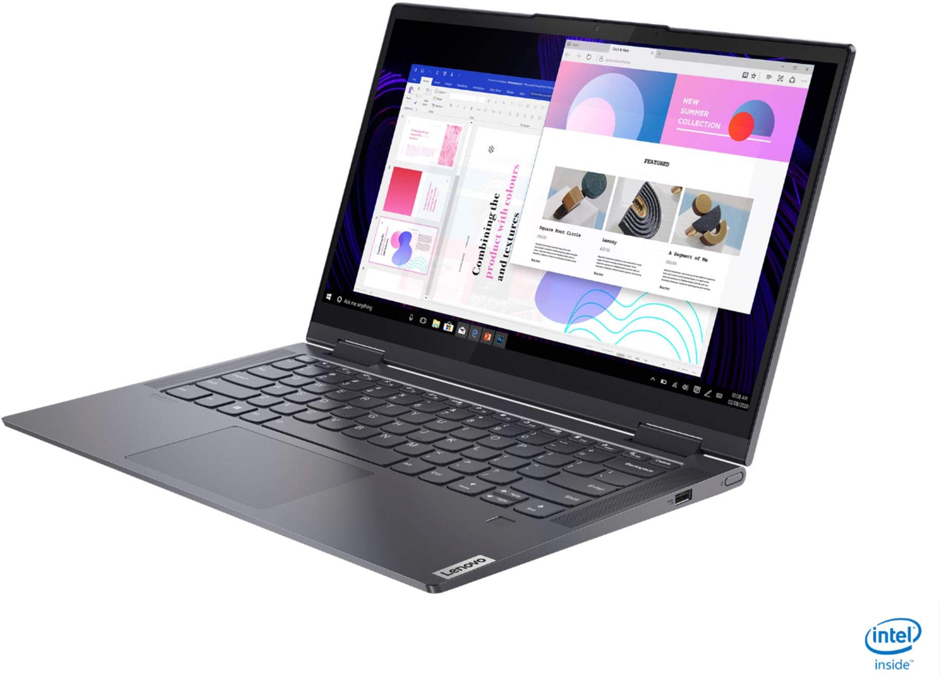 2021 LENOVO Yoga 7i 2-in-1 Laptop 14 inch FHD Touchscreen 11th Core i7-1165G7 EVO Iris Xe Graphics 12GB DDR4 512GB NVMe SSD WI-FI 6 Win 10 Home Fingerprint Backlit Keyboard w/ Ontrend 32GB USB Drive