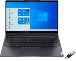 2021 lenovo yoga 7i 2-in-1 laptop 14 inch fhd touchscreen 11th core i7-1165g7 evo iris xe graphics 12gb ddr4 1tb nvme ssd wi-fi 6 win 10 pro fingerprint backlit keyboard w/ ontrend 32gb usb drive