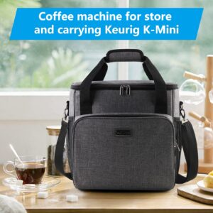 BAGLHER Coffee Maker Storage Bag, Waterproof Travel Carrying Organizer Case, Suitable for Kering Coffee Machines and Other Accessories, Dustproof Tote Bag with Shoulder Strap Grey