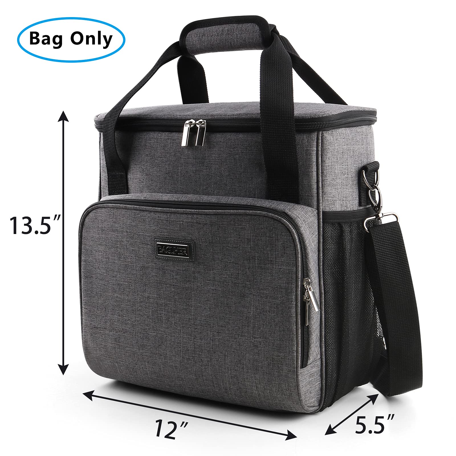 BAGLHER Coffee Maker Storage Bag, Waterproof Travel Carrying Organizer Case, Suitable for Kering Coffee Machines and Other Accessories, Dustproof Tote Bag with Shoulder Strap Grey