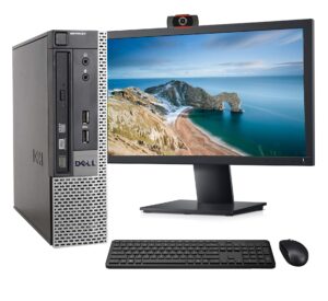 dell optiplex 7010 usff computer desktop pc, intel i5 3.2ghz, 8gb ram, 320gb hard drive, wifi & bluetooth, wireless keyboard and mouse, 22 inch fhd monitor, webcam, windows 10 (renewed)