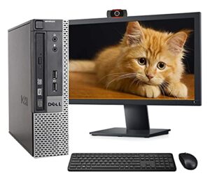 dell optiplex 7010 usff computer desktop pc, intel i5 3.2ghz, 8gb ram, 500gb hard drive, wifi & bluetooth, wireless keyboard and mouse, 24 inch fhd monitor, webcam, windows 10 (renewed)