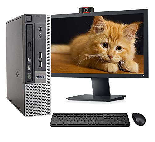 Dell OptiPlex 7010 USFF Computer Desktop PC, Intel i5 3.2GHz, 8GB Ram, 500GB Hard Drive, WiFi & Bluetooth, Wireless Keyboard and Mouse, 24 Inch FHD Monitor, Webcam, Windows 10 (Renewed)