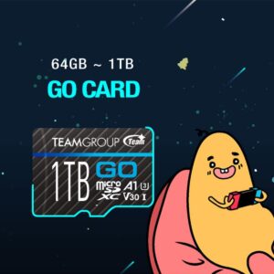 TEAMGROUP GO Card 1TB Micro SDXC UHS-I U3 V30 4K R/W up to 100/90 MB/s for GoPro Action Cameras High Speed Flash Memory Card w/Adapter for Outdoor Sports 4K Shooting GoPro Insta360 TGUSDX1TU303