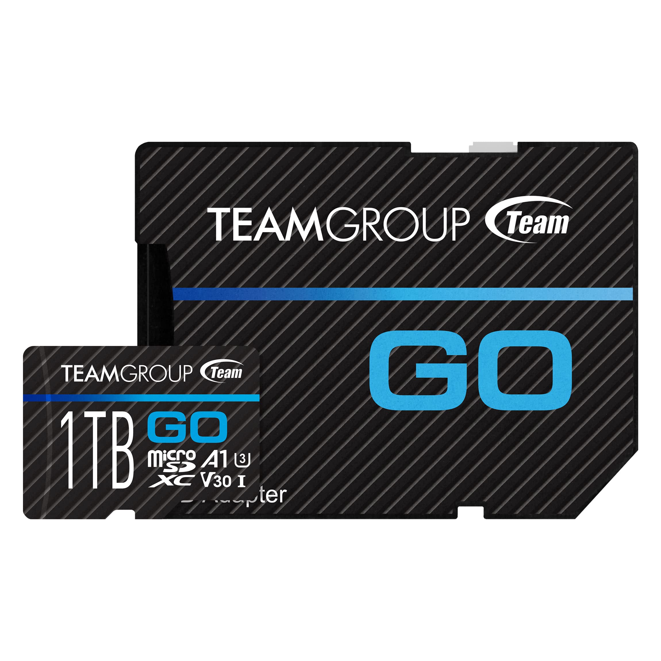 TEAMGROUP GO Card 1TB Micro SDXC UHS-I U3 V30 4K R/W up to 100/90 MB/s for GoPro Action Cameras High Speed Flash Memory Card w/Adapter for Outdoor Sports 4K Shooting GoPro Insta360 TGUSDX1TU303