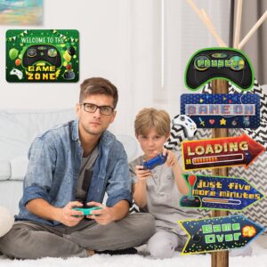 20 Pieces Video Game Party Sign Game Party Themed Directional Signs Video Game Sign Funny Video Game Cutouts Welcome Yard Outdoor Wall Sign Party Supplies Photo Props Backdrop Decoration Party Decor