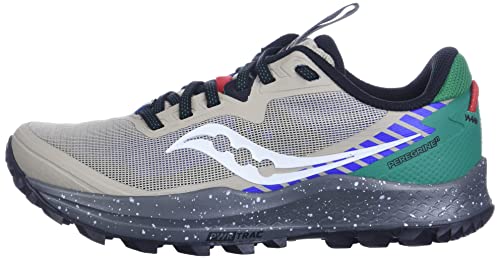 Saucony Women's Peregrine 11 Trail Running Shoe, Light Grey/Green, 9.5 M