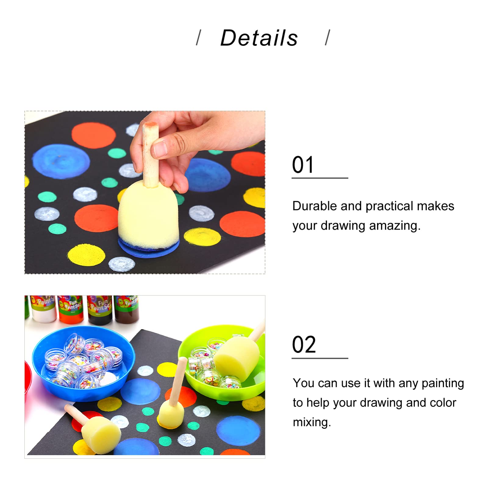 EXCEART 1 Set Palette Bowl Foam Sponge Paint Brush Kids Painting kit Pigment Tray Acrylic Detail Brush Nail Bowl Cup Mixing Palette Kids Art Supplies Nail Brush Miniature Plastic Child