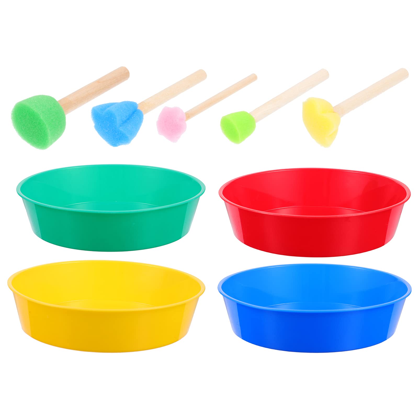 EXCEART 1 Set Palette Bowl Foam Sponge Paint Brush Kids Painting kit Pigment Tray Acrylic Detail Brush Nail Bowl Cup Mixing Palette Kids Art Supplies Nail Brush Miniature Plastic Child