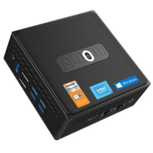 awow mini pc windows 10 intel celeron j3455 6gb lpddr4 128gb ssd, mini desktop computer, ak34 pro quad core small computer, dual gigabit ethernet nic, 2*hdmi 1.4 4k@30hz, 5*usb3.0, bluetooth,black