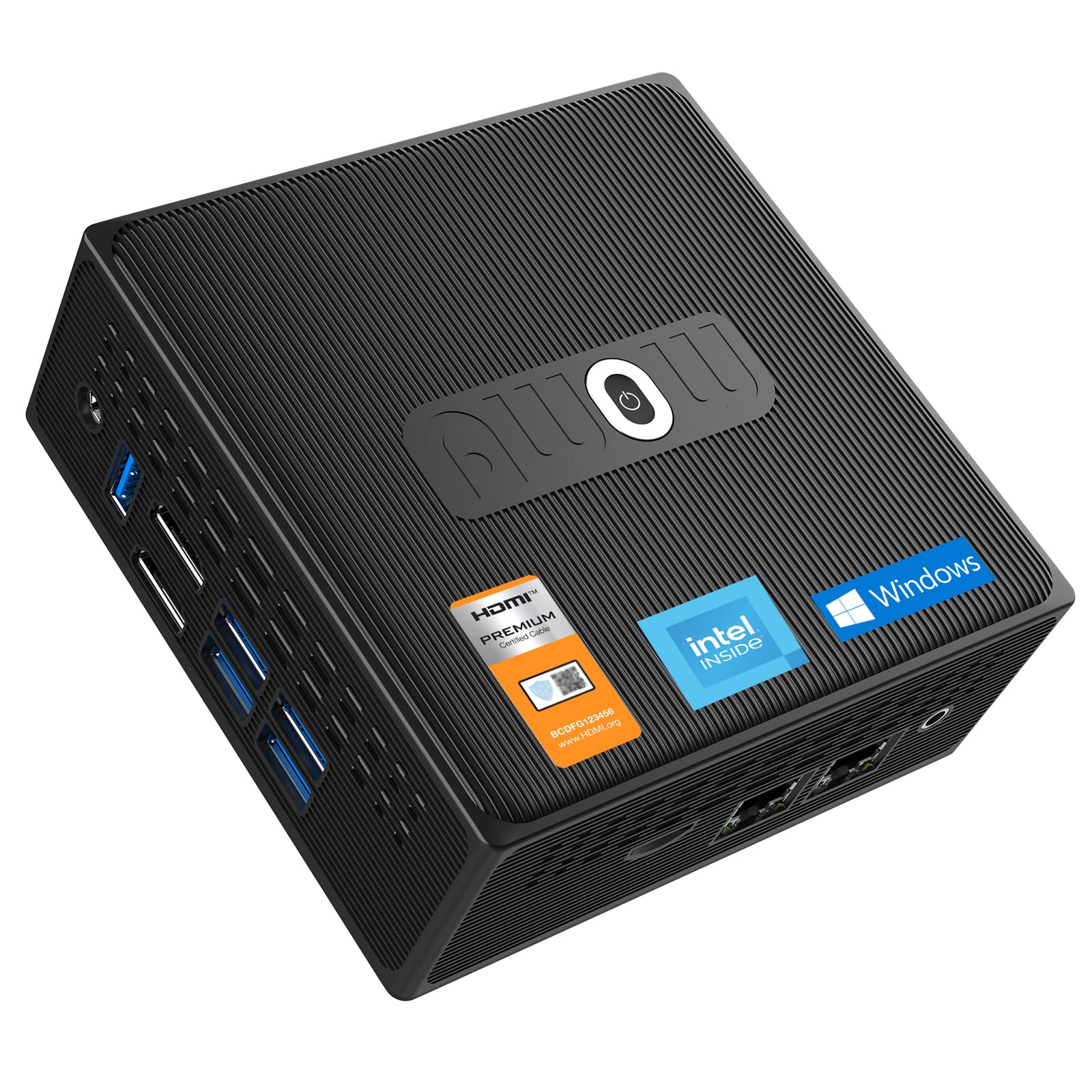 AWOW Mini PC Windows 10 Intel Celeron J3455 6GB LPDDR4 128GB SSD, Mini Desktop Computer, AK34 PRO Quad Core Small Computer, Dual Gigabit Ethernet NIC, 2*HDMI 1.4 4K@30Hz, 5*USB3.0, Bluetooth,Black