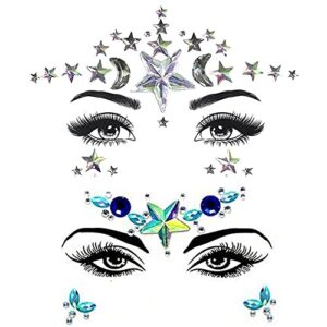 stars moon face gems jewels stick on face makeup eyes gems crystal rhinestones sticker gift for women accessories costume temporary tattoos